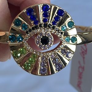 Betsey Johnson | Jewelry | Betsey Johnson Lucking Out Evil Eye Hinge ...